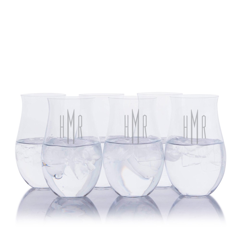Personalized Attimo Drinking Glass 6pc. Set by Crystalize